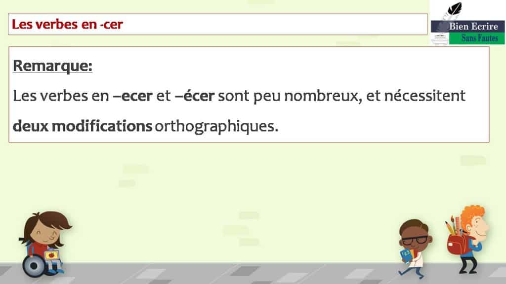 Les verbes en -cer, -ger, -eler, -eter, -yer - Bien écrire
