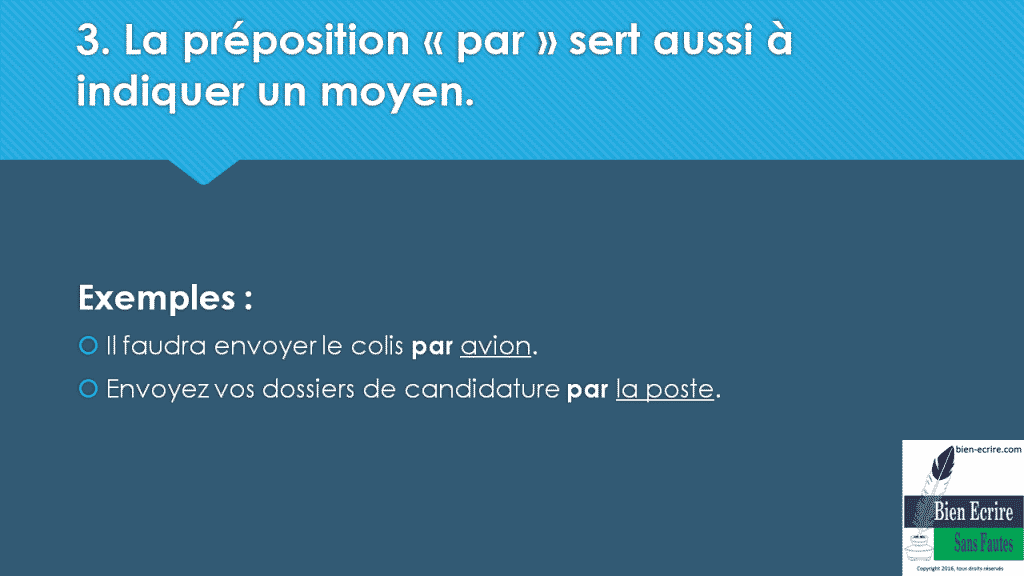 La préposition « par » - Bien écrire
