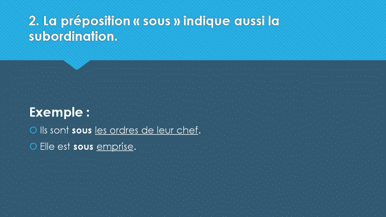 La préposition « sous » - Bien écrire