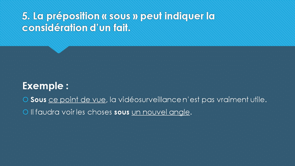 La préposition « sous » - Bien écrire