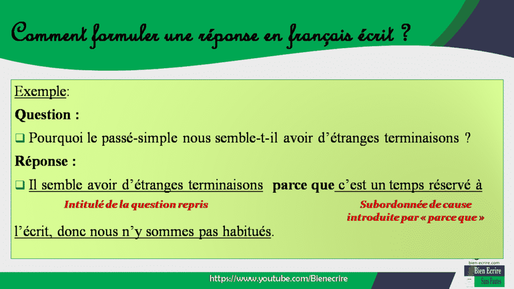 Expression 1 – rédiger des réponses à des questions sur un texte - Bien ...