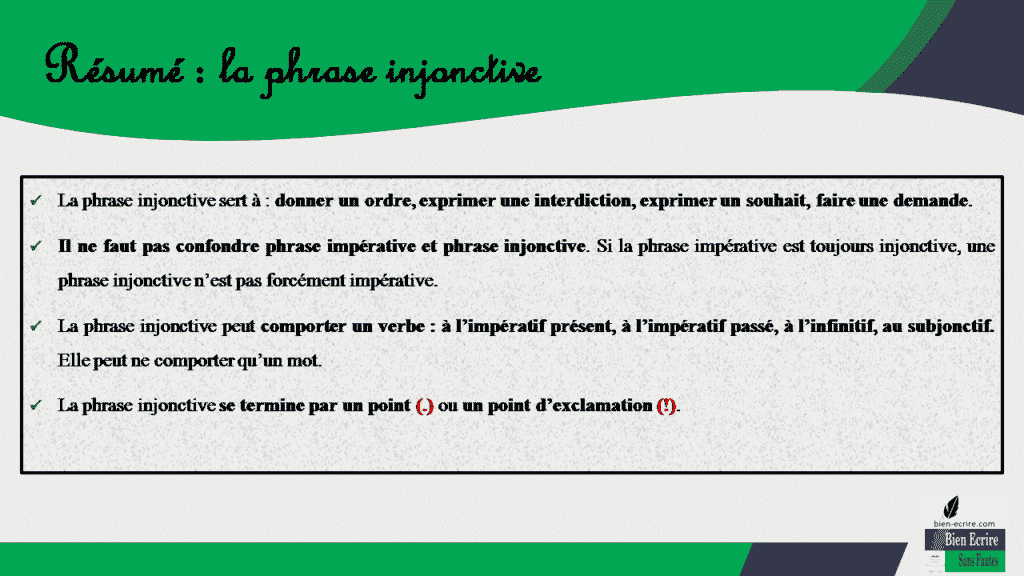 Qu’est-ce qu’une phrase injonctive - Bien écrire