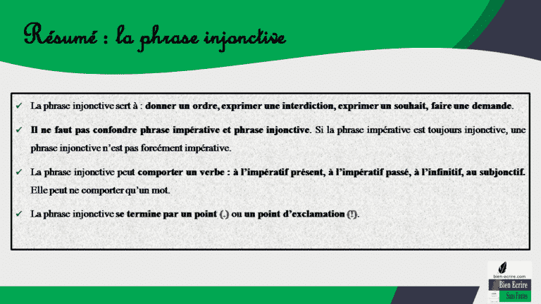 Qu’est-ce qu’une phrase injonctive - Bien écrire