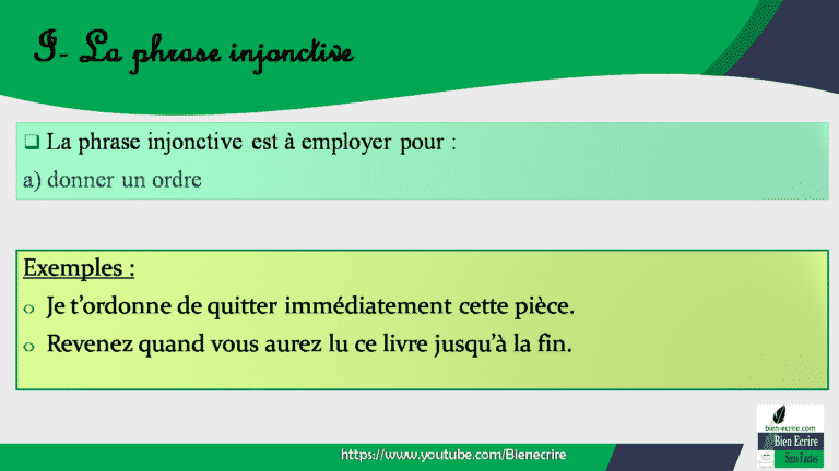 Qu’est-ce qu’une phrase injonctive - Bien écrire