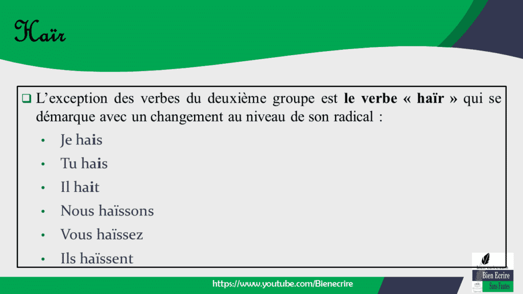 Les verbes du deuxième groupe au présent de l’indicatif - Bien écrire