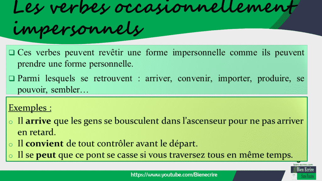 La forme impersonnelle (il pleut, il faut) - Bien écrire