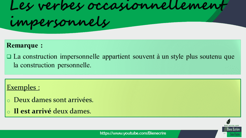 La forme impersonnelle (il pleut, il faut) - Bien écrire