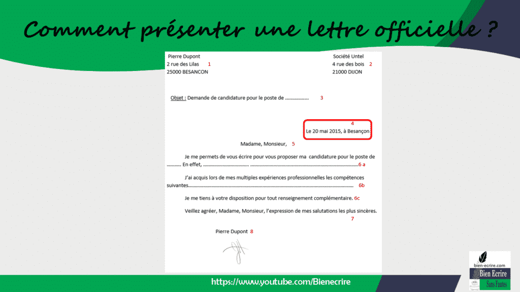 Ecrire une lettre officielle en français (rédaction 7/7) - Bien écrire