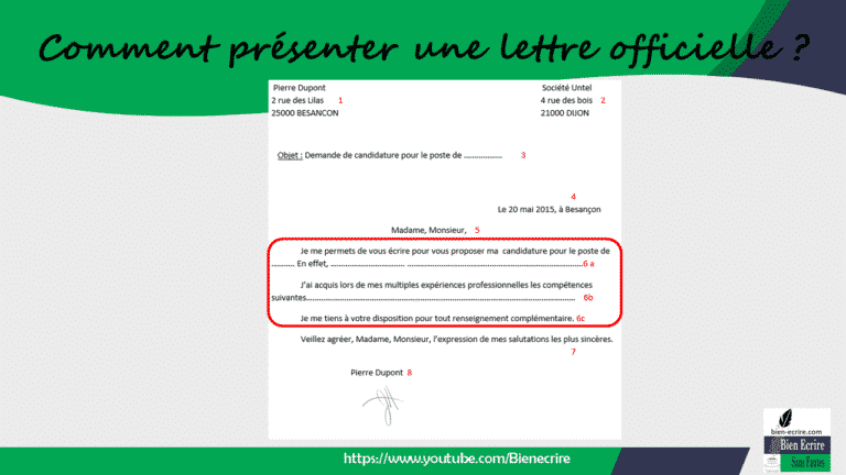 Ecrire une lettre officielle en français (rédaction 7/7) - Bien écrire