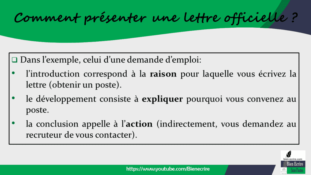 Ecrire une lettre officielle en français (rédaction 7/7) - Bien écrire