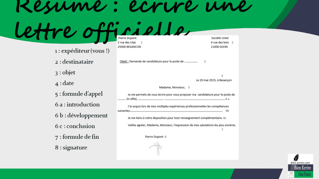 Ecrire une lettre officielle en français (rédaction 7/7) - Bien écrire