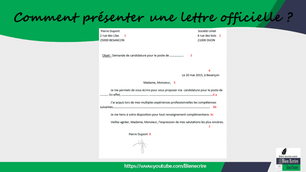 Ecrire une lettre officielle en français (rédaction 7/7) - Bien écrire