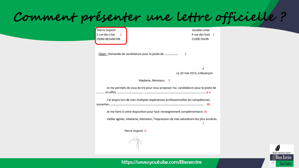 Ecrire une lettre officielle en français (rédaction 7/7) - Bien écrire