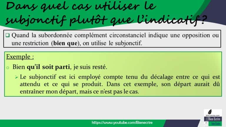 Dans quel cas utiliser le subjonctif plutôt que l’indicatif ? - Bien écrire