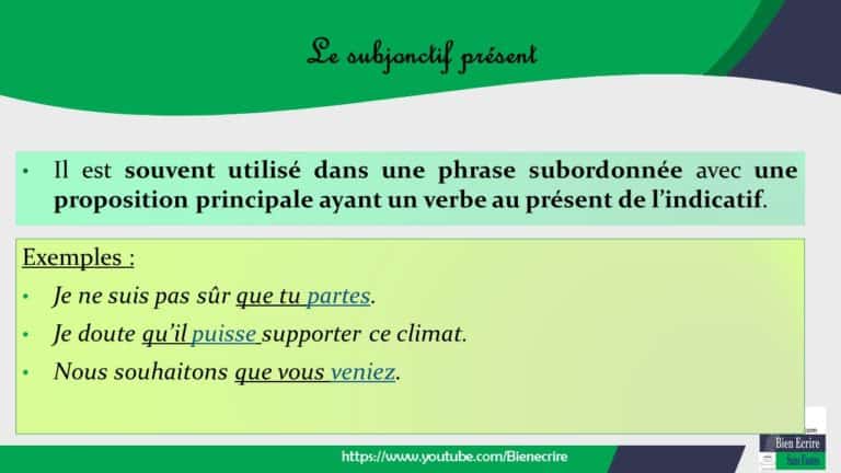 Le subjonctif présent : valeurs - Bien écrire