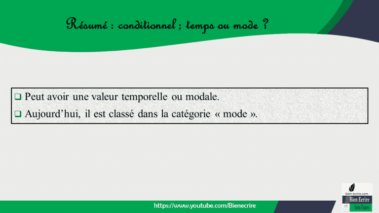 Conditionnel : temps ou mode ? - Bien écrire