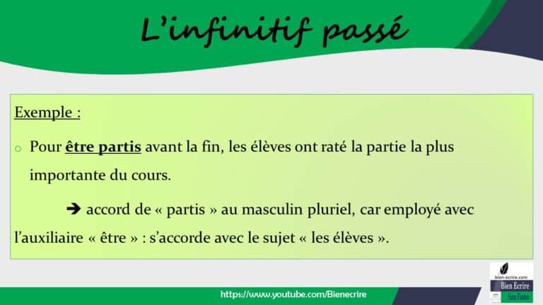 Conjugaison de l’infinitif 1 – infinitif présent, infinitif passé ...