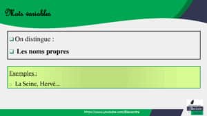 Les classes de mots variables - Bien écrire