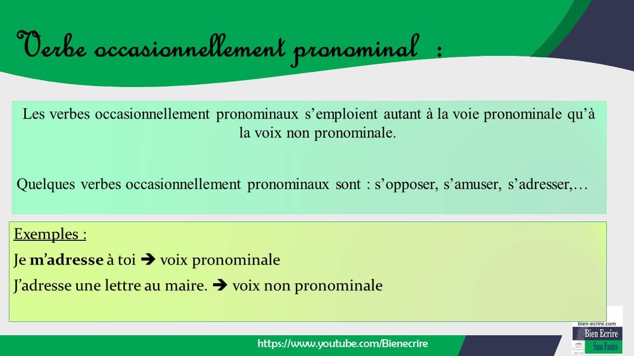 Verbe 11 – Verbe occasionnellement pronominal - Bien écrire