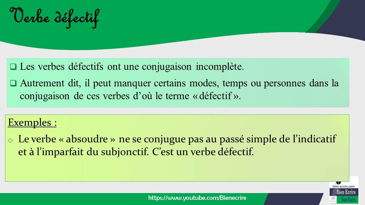 Verbe 18 – Verbe défectif - Bien écrire