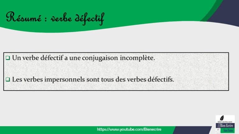 Verbe 18 – Verbe défectif - Bien écrire