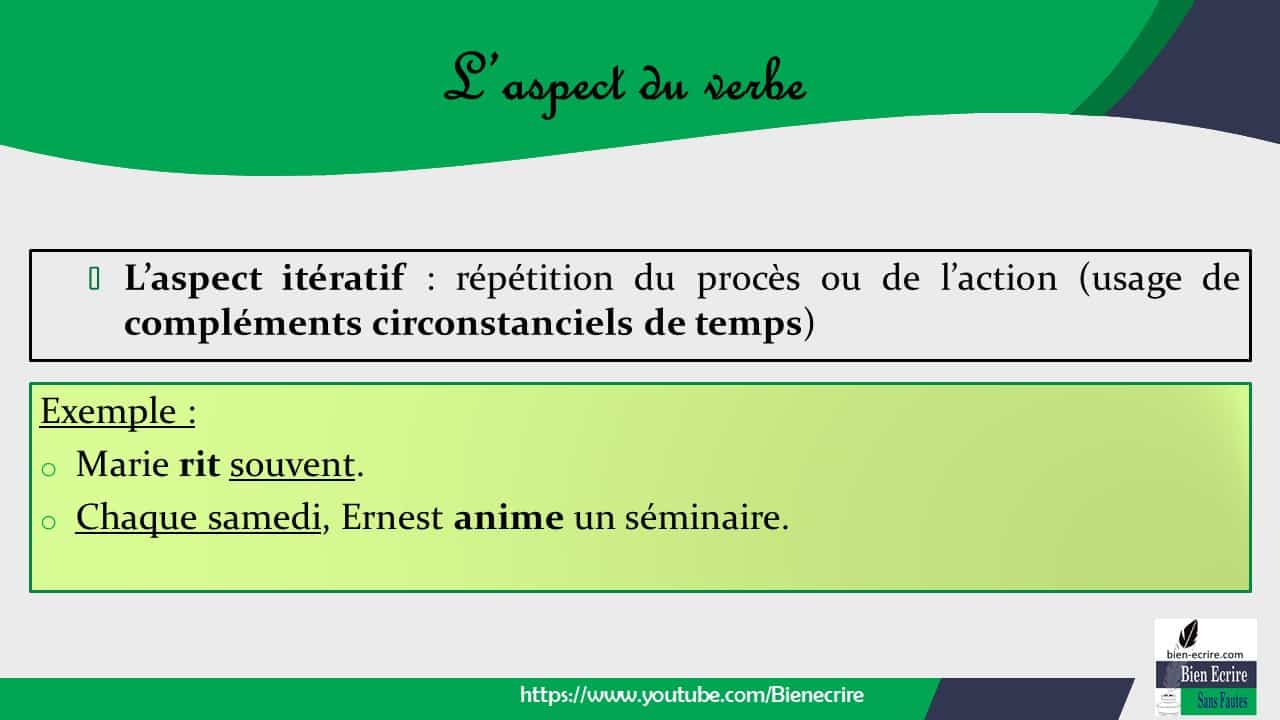Verbe : l’aspect (verbe 4/20) - Bien écrire