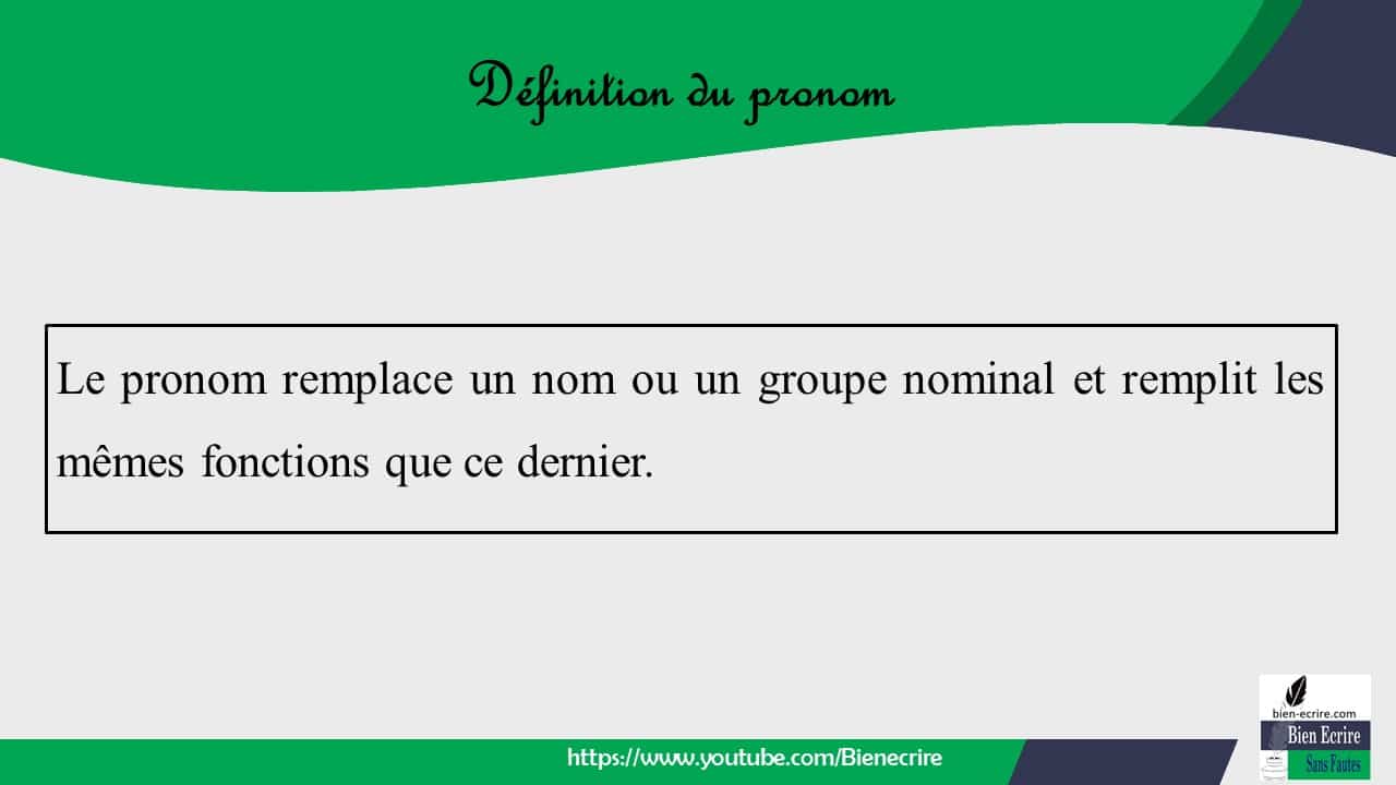 Pronom 1 – définition - Bien écrire