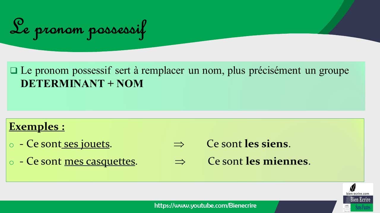Pronom 7 – pronom possessif - Bien écrire