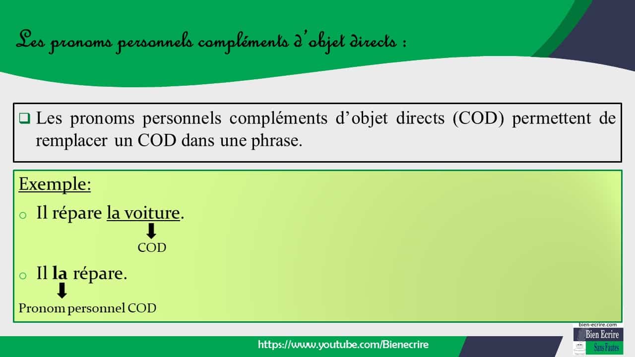 Pronom 4 – pronom personnel complément - Bien écrire