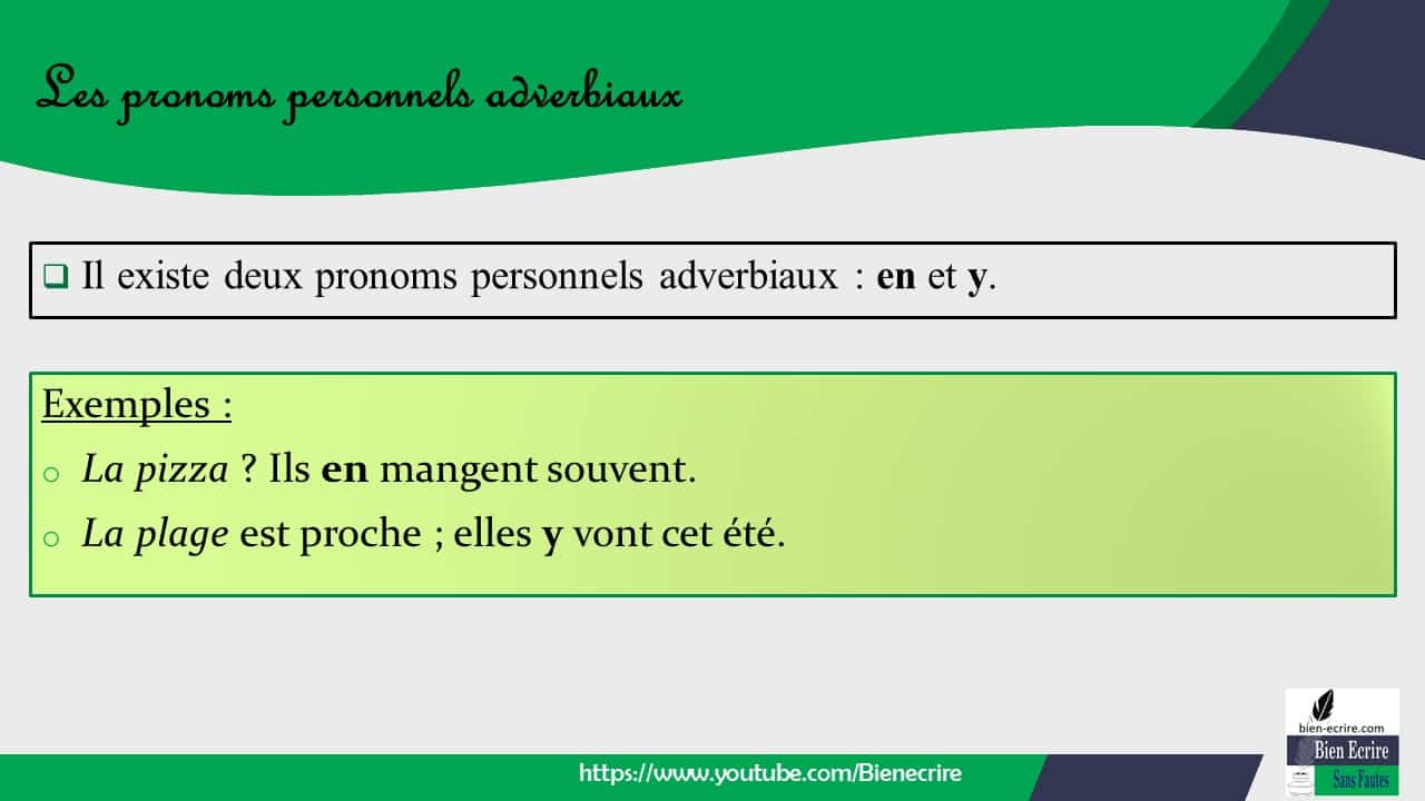 Pronom 5 – pronom personnel adverbial, réfléchi, tonique - Bien écrire