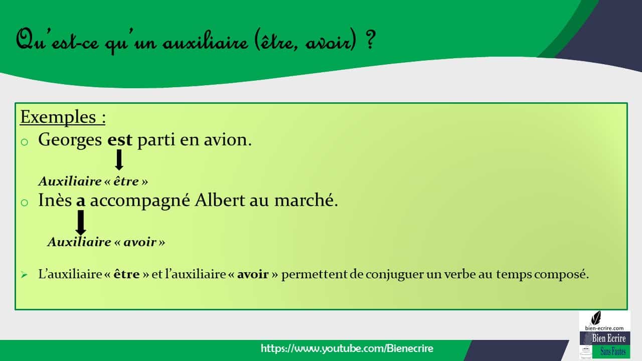Verbe : qu’est-ce qu’un auxiliaire (verbe 5/20) - Bien écrire