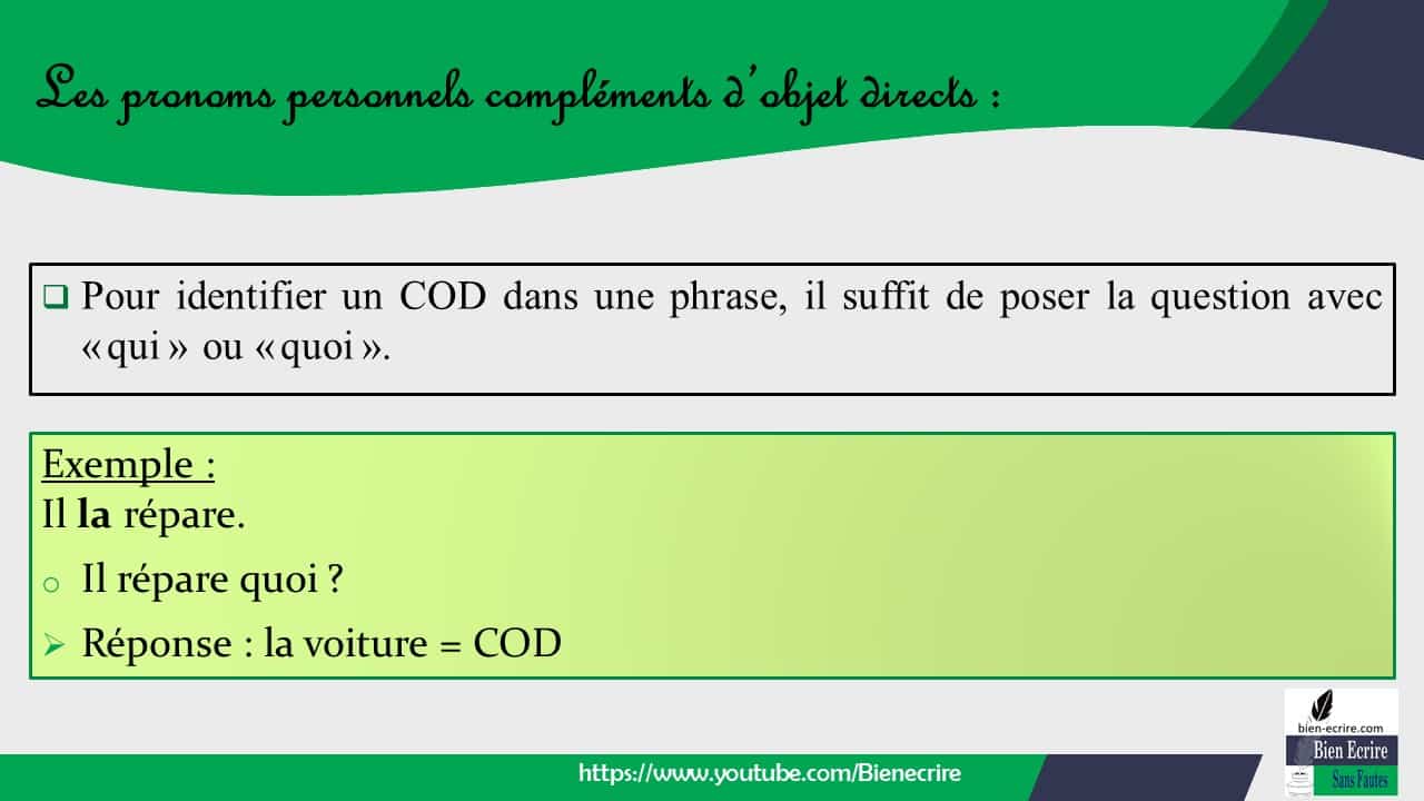 Pronom 4 – pronom personnel complément - Bien écrire