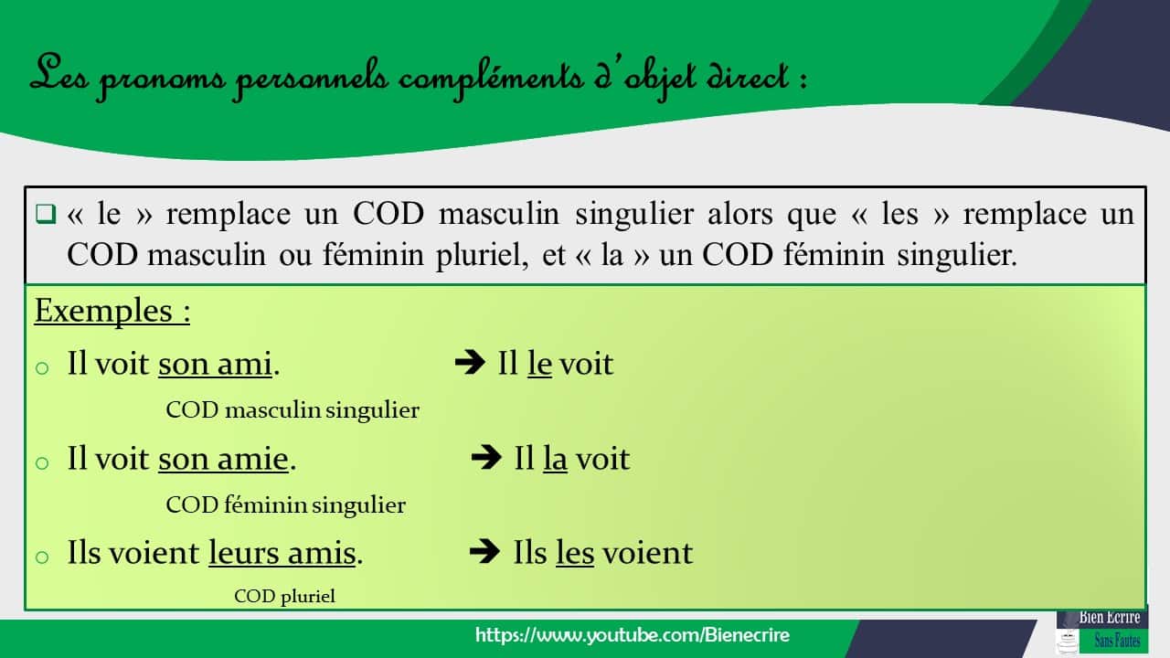 Pronom 4 – pronom personnel complément - Bien écrire