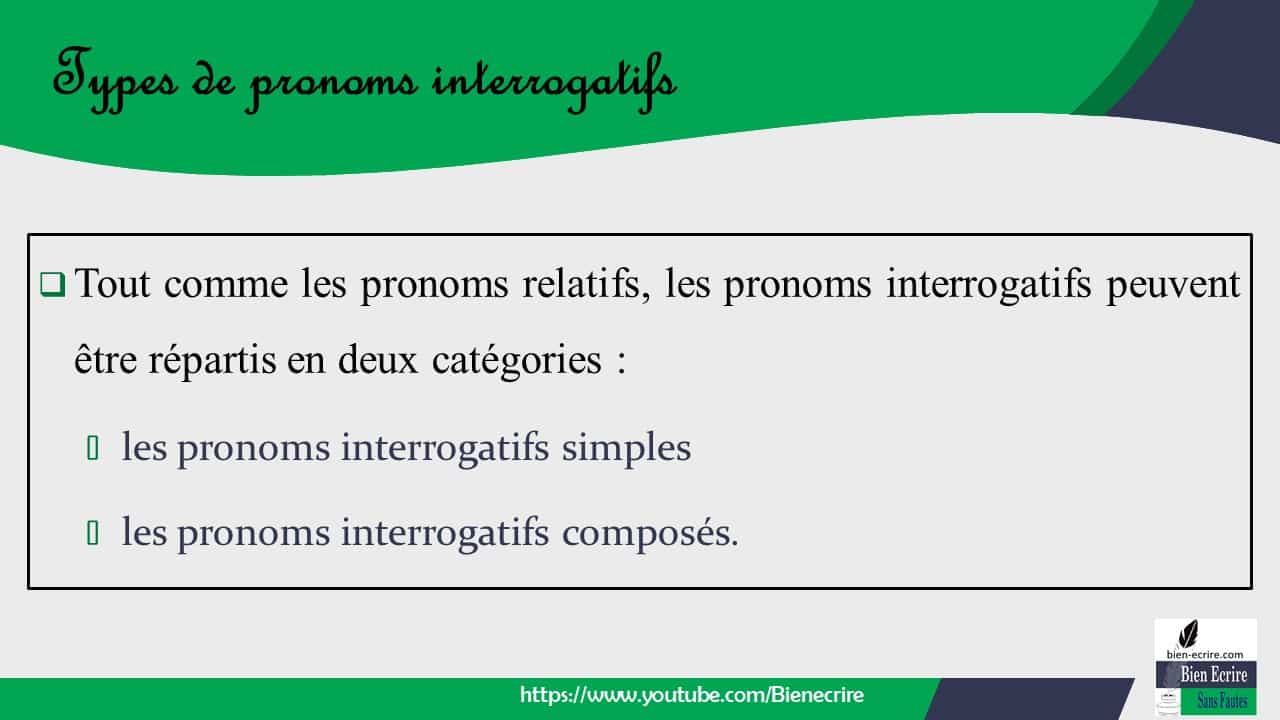 Pronom 11 – pronom interrogatif - Bien écrire