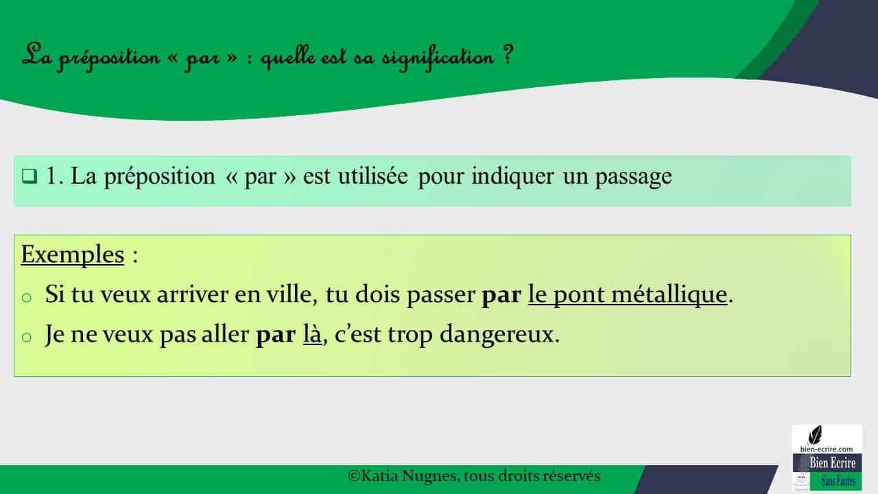 Préposition 5 – par - Bien écrire