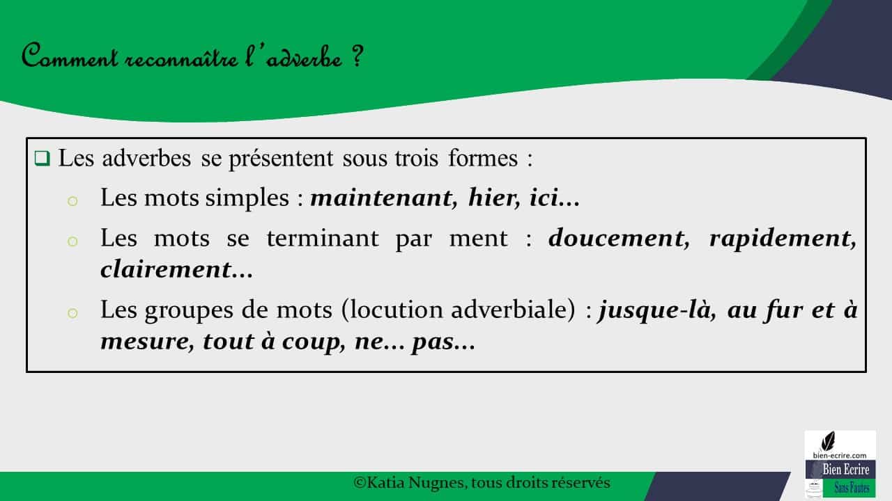 Adverbe 12 – repérage - Bien écrire