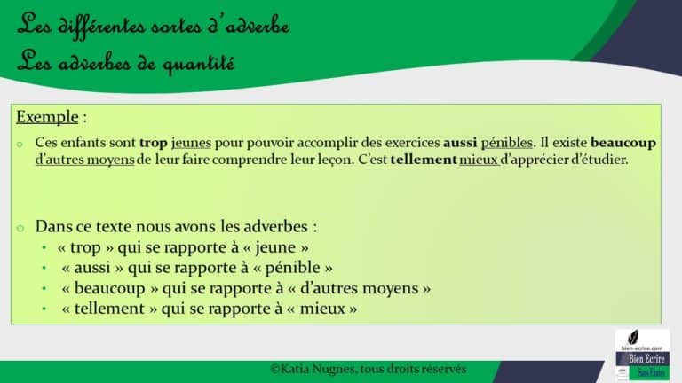 Adverbe 6- adverbes de quantité - Bien écrire