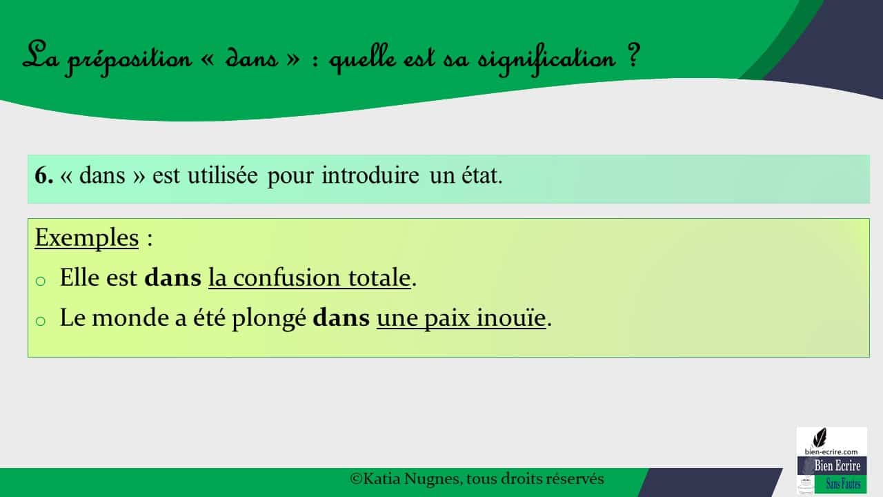 Préposition 4 – dans - Bien écrire