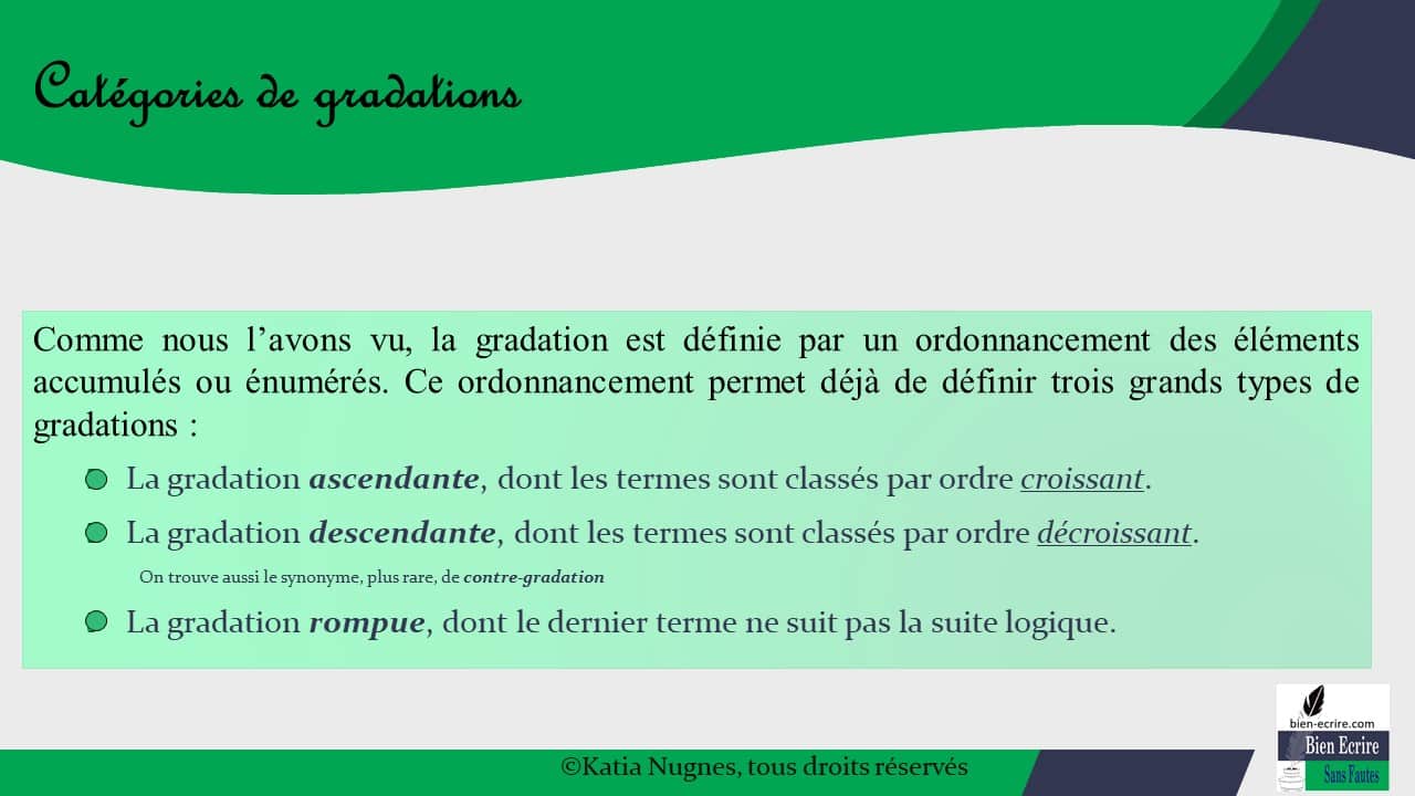 Figures d »énumération 2 – types de gradation - Bien écrire