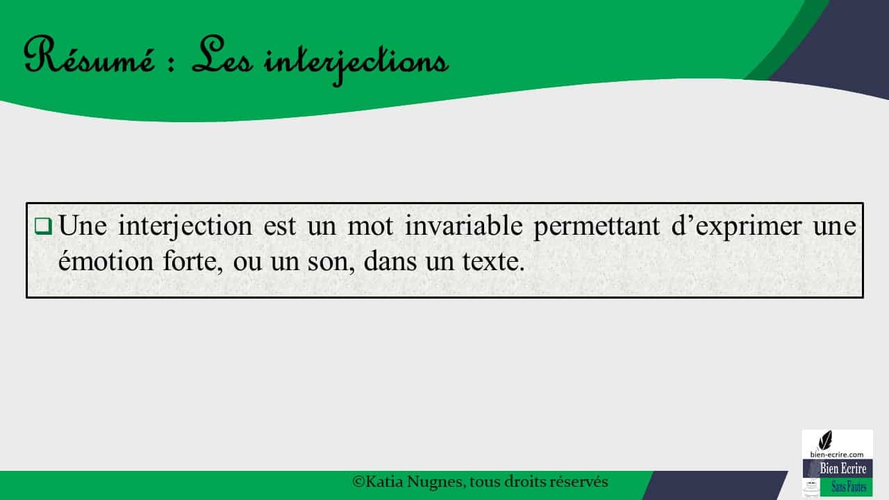 Interjection 1 – Définition et rôle - Bien écrire
