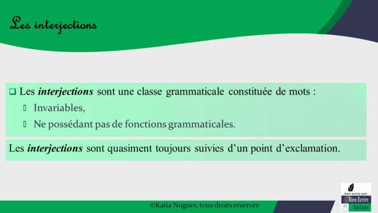 Interjection 1 – Définition et rôle - Bien écrire