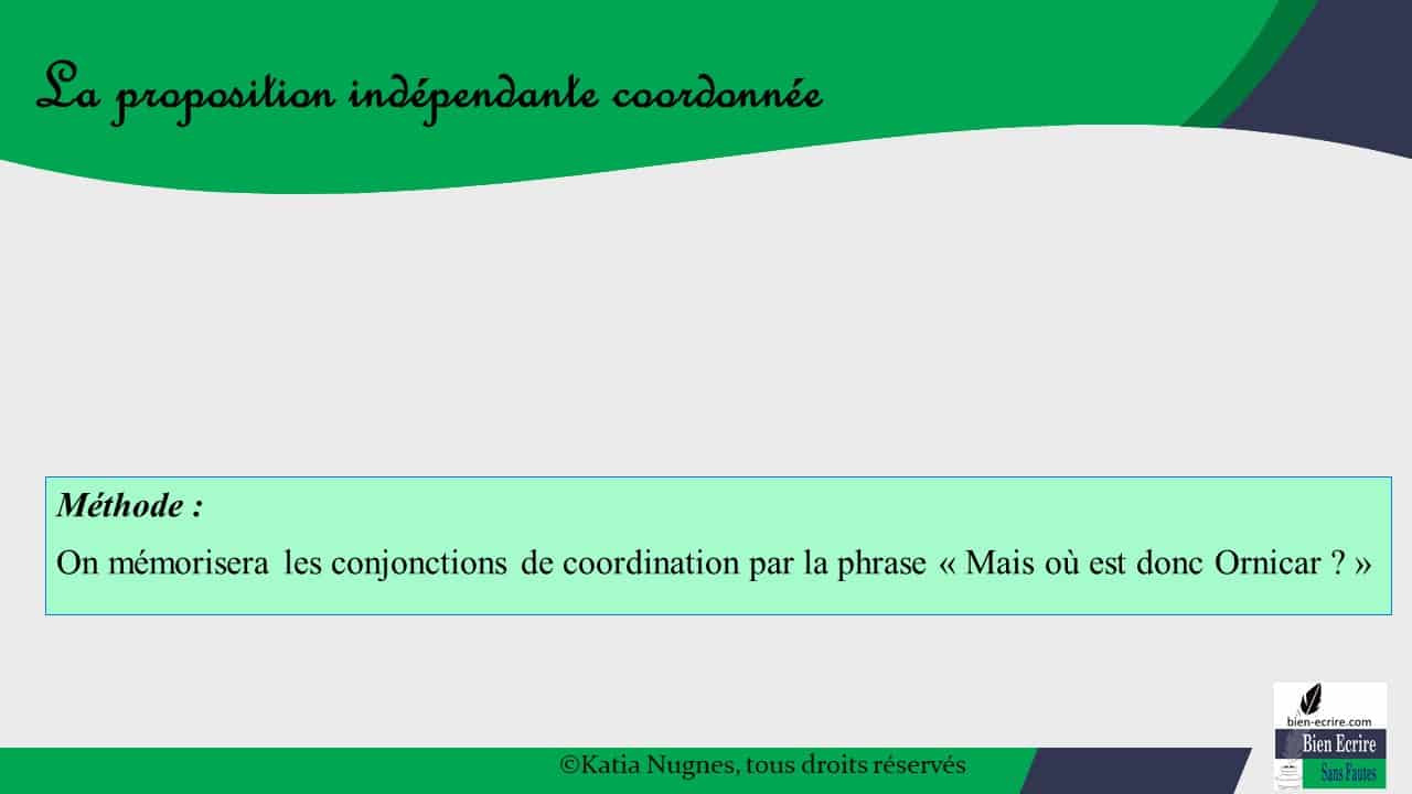 Proposition indépendante 2 – coordonnée - Bien écrire