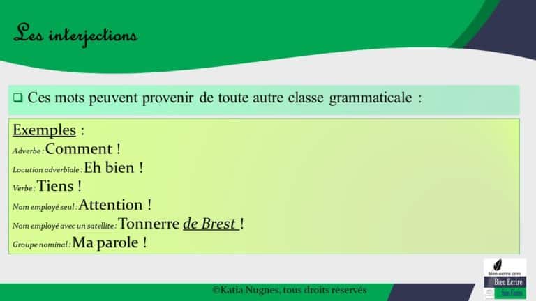 Interjection 1 – Définition et rôle - Bien écrire
