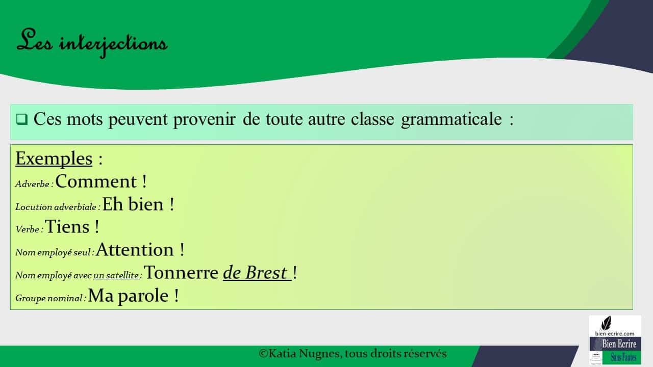 Interjection 1 – Définition et rôle - Bien écrire