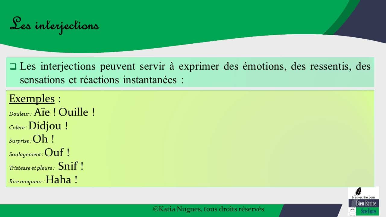 Interjection 1 – Définition et rôle - Bien écrire