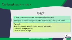 Homophone 13 - Cet, Cette, Sept, C'est, S'est - Bien écrire