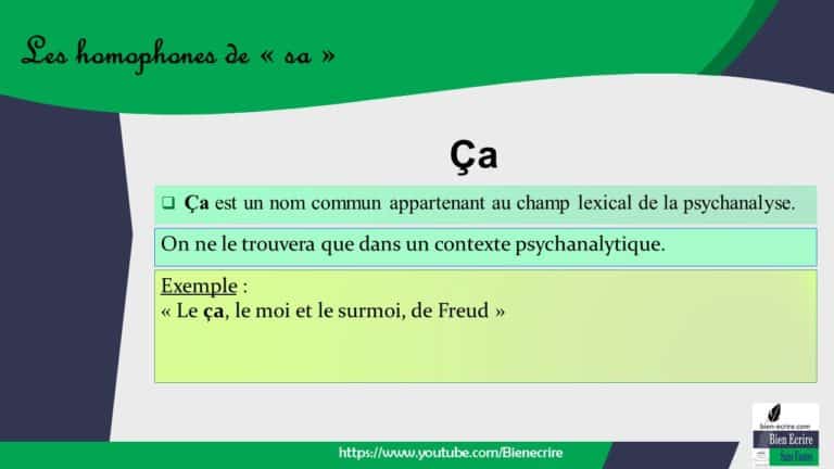 Homophone 11- sa, ça, çà - Bien écrire