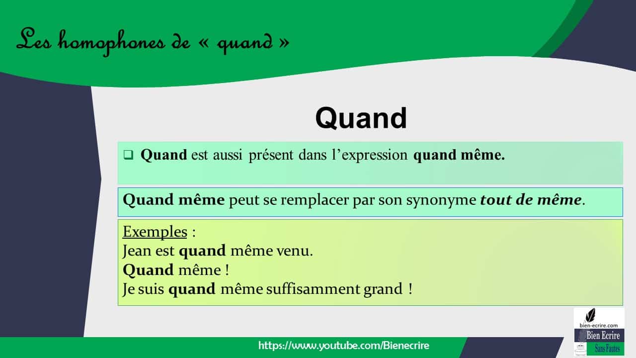 Homophone 20 – Quand ou quant ? - Bien écrire