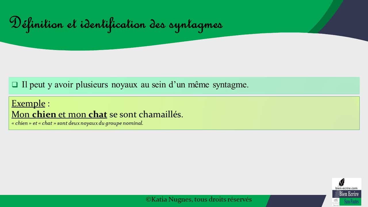 Syntagme 1 – Définition et identification - Bien écrire