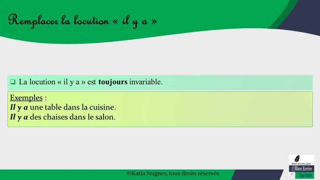 Il y a, une expression à remplacer (liste 8/9) - Bien écrire